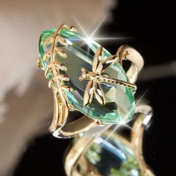2018 New fashion creative classic dragonfly enamel water olive green ...
