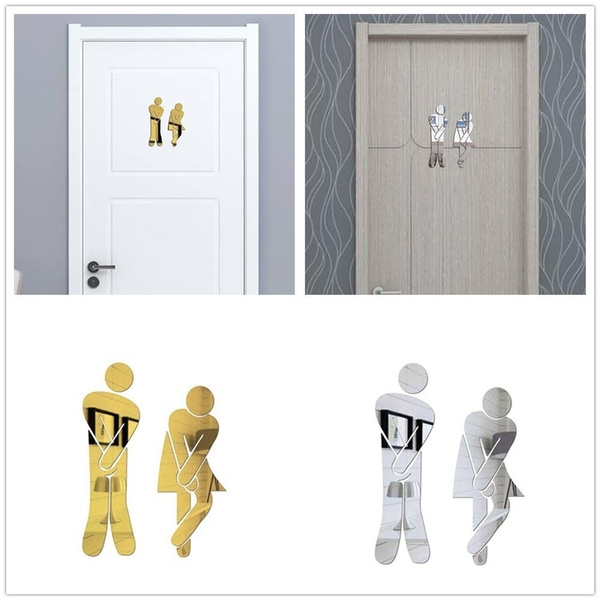 Toilet Room Sign Decorative Bathroom Sign for Hotel Bar Restaurant ...