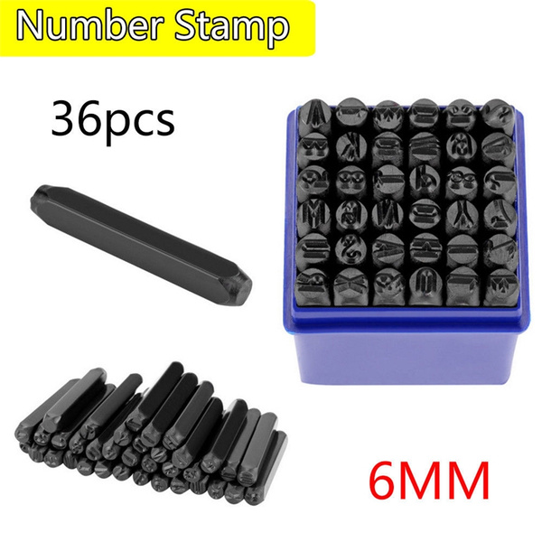 36pc Steel Punch Alphabet Letter Number Tool 1/8"inch Leather Craft ...