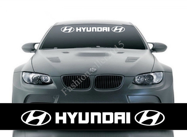 Front Windshield Banner Decal Vinyl Car Stickers for HYUNDAI Emblem ...