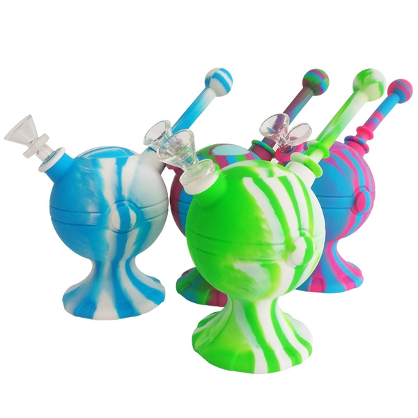 Dab rig bubbler pipes silicone ball-shape water pipe bubbler portable ...