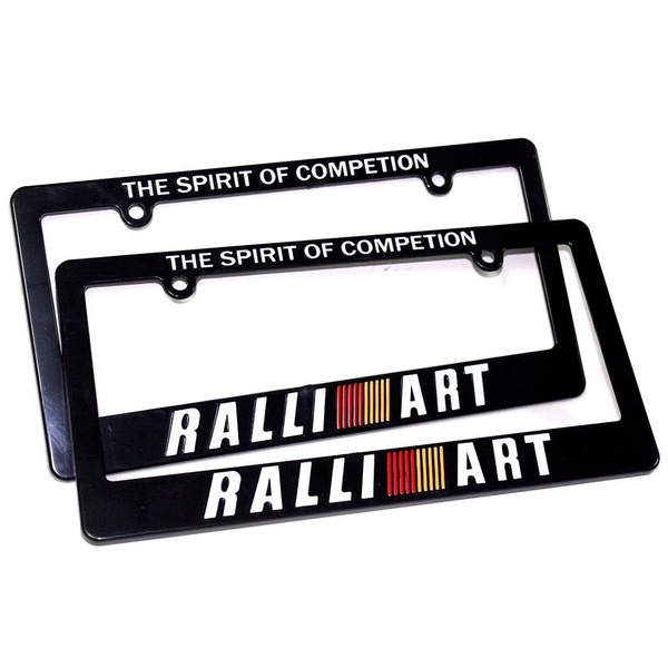 2pcs JDM Plastic RALLIART Racing License Plate Frame for MITSUBISHI EVO ...