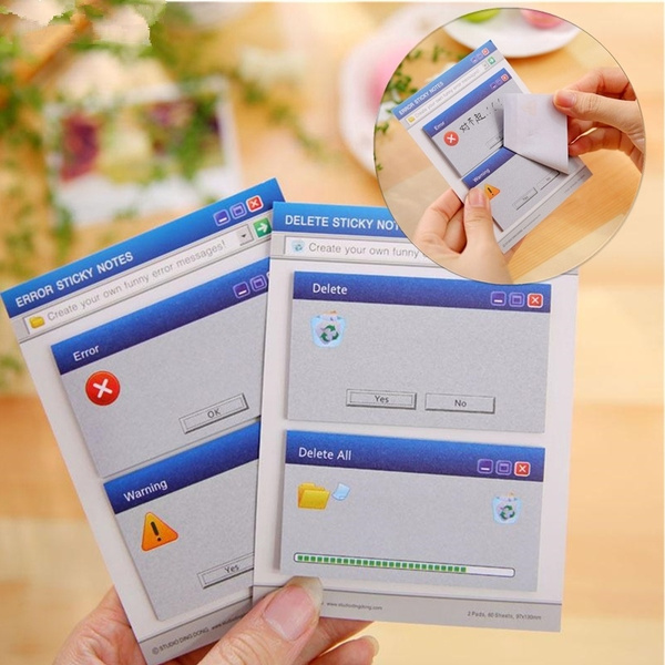 Funny 60 Pages Computer System Shaped Memo Pad Cute Sticker Notes ...