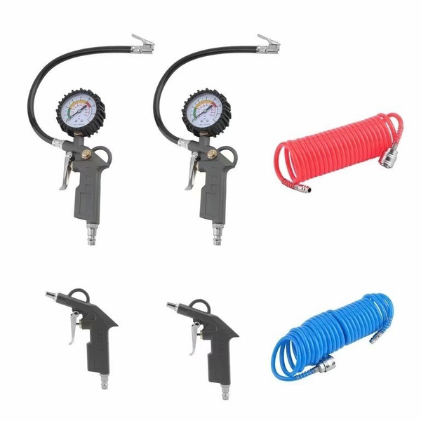 Air Compressor Gun Set 1/4 Inch Blow-Out Spray Gun 15M Hose Air Duster ...