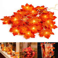 Fall Thanksgiving Maple Leaf Lamp Garland Decoration Decor LED Lighted ...