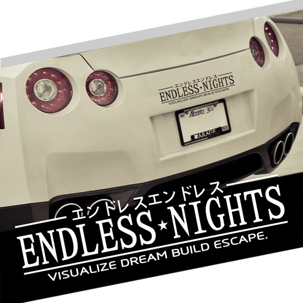 Noizzy® Endless Nights Sticker Japan Style Culture Car Windshield Trunk ...