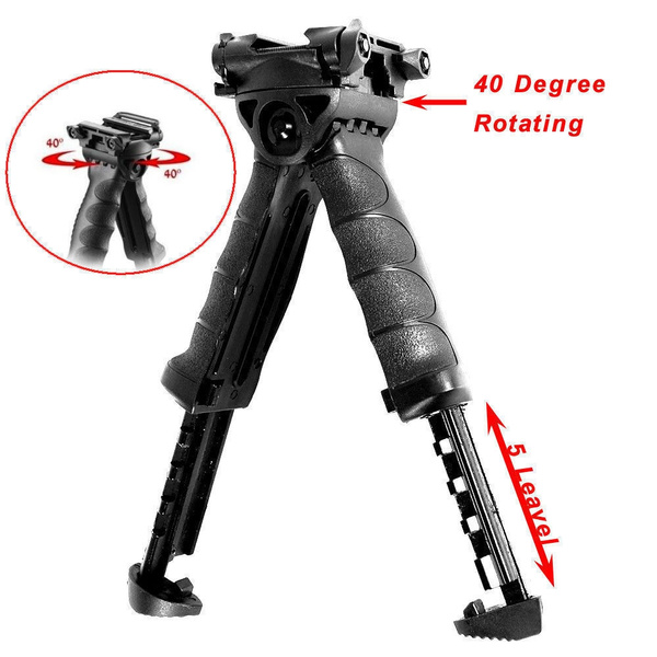 Heavy Duty Vertical Grip Bipod Rotating Foregrip Adjustable Legs w ...