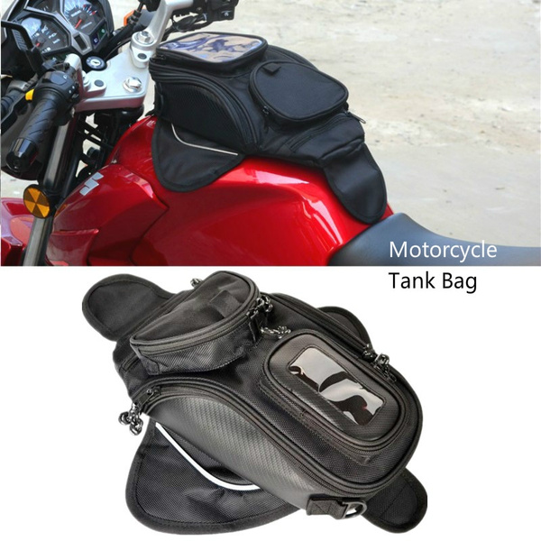 Fashion Cool Black Gas Oil Fuel Tank Bag Magnetic Motorcycle Motorbike ...