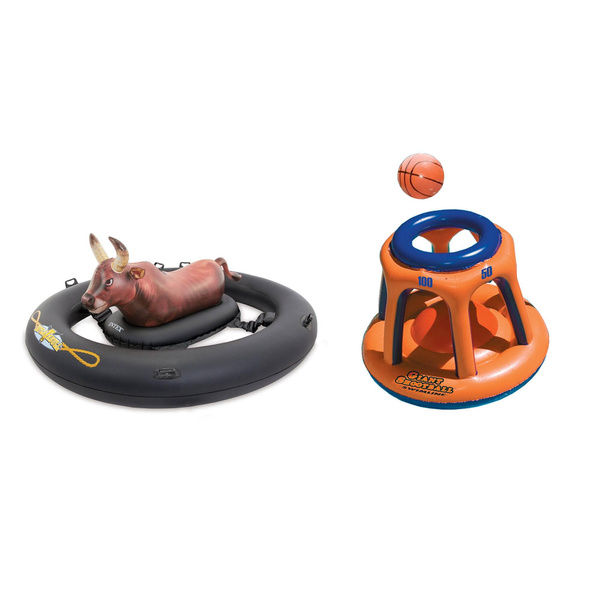 Intex Inflatabull Inflatable Swimming Pool Float and Swimline ...