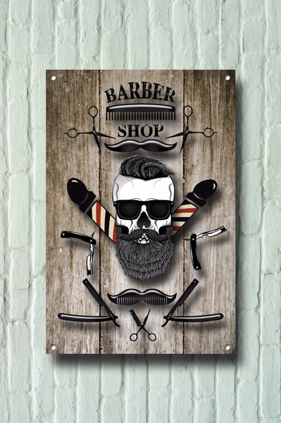 Barber Shop Metal Sign Barber Shop Décor Sign Wall Art Plaques Barber ...