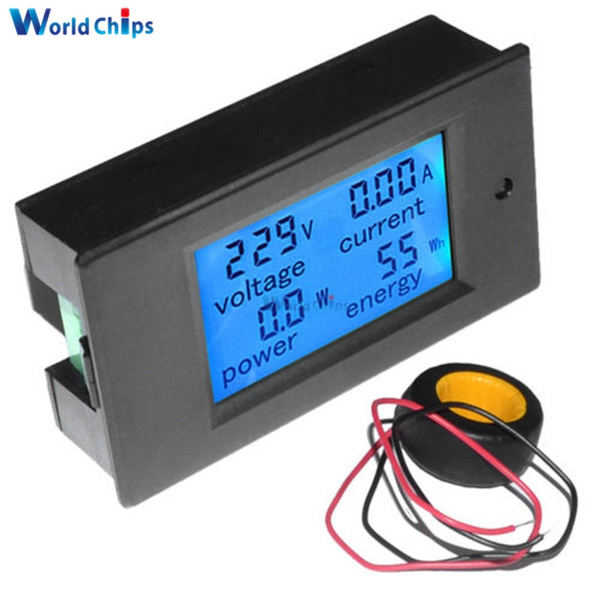 4 in 1 Digital Voltage Current Power Energy Meter Detector Large LCD ...