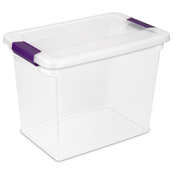 Sterilite 27 Qt ClearView Latch Storage Stackable Bin With Latching Lid Sterilite 27 Qt ClearView Latch Storage Stackable Bin With Latching Lid