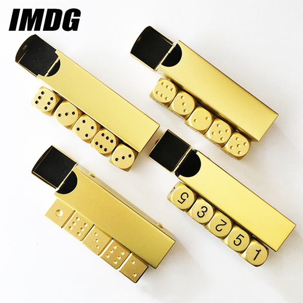 Aluminum Alloy Metal Dice Set KTV Drinks Dice Gold Silver Dice Bar ...