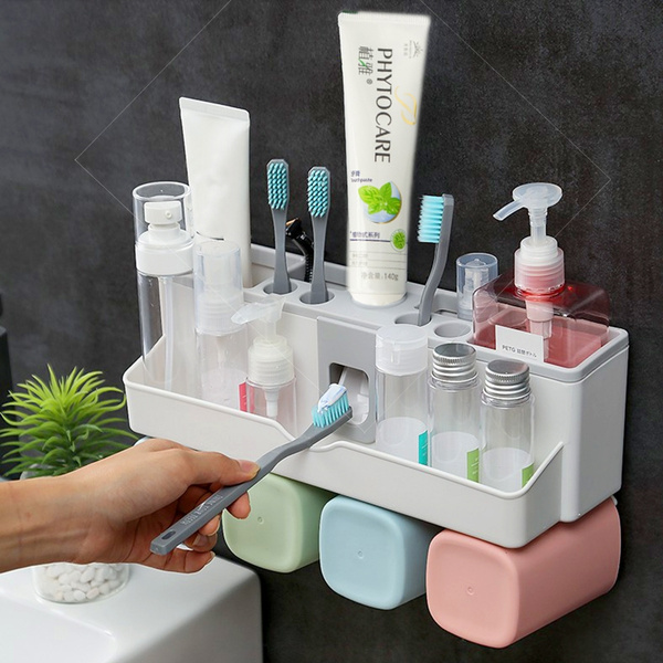 Toothbrush Holder - Bathroom Multi-Purpose Strong Suction Toothbrush ...