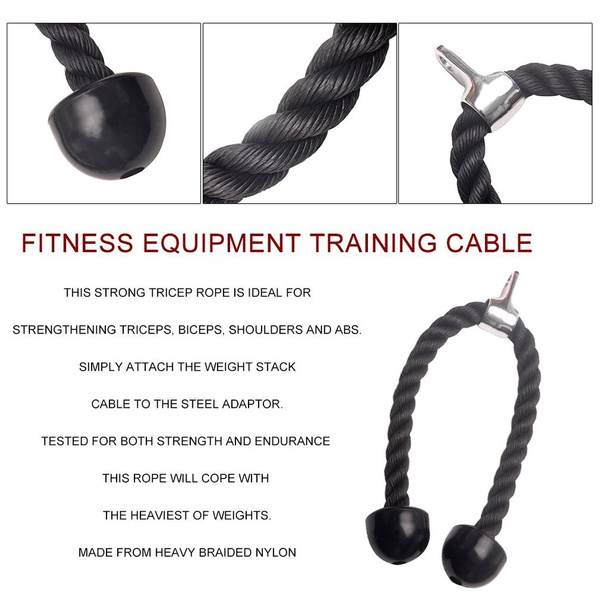 Heavy Duty Tricep Rope Attachment Bodybuilding Plastic End Cord Gym ...