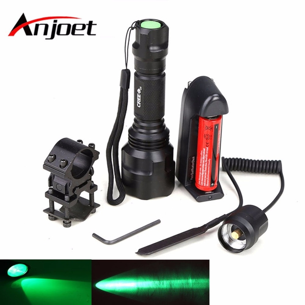 Anjoet Flashlight Hunting Torch Flash Light Green Spotlight Q5 LED ON ...