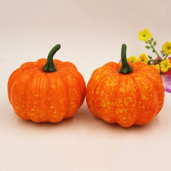 2/5 PCS Fall Mini Artificial Pumpkins Foam Pumpkins Small Pumpkins Fake ...