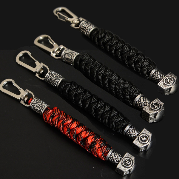 High Quality Thor‘s Viking Runes Hammer Beads Fore paracord lanyard Key ...