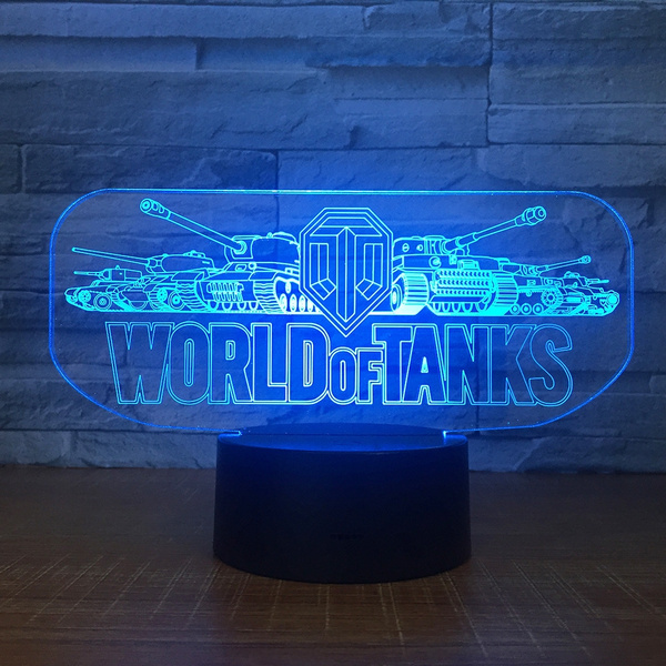 World of Tanks 3D Illusion Led Table Lamp 7 Color Change LED Desk Light ...