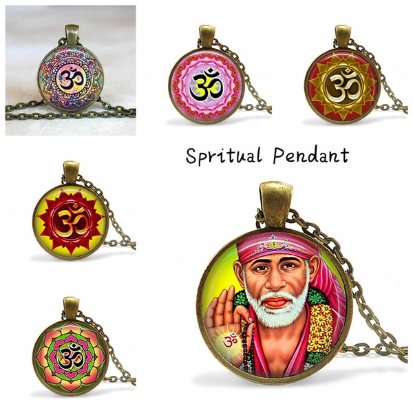 Om Pendant Hindu Yoga Necklace Sai Baba Necklace Good Luck Jewelry | Wish