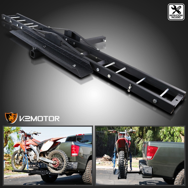 Motorcycle Scooter Bike Car Carrier Hitch Mount Rack Load Ramp Fits 2 ...