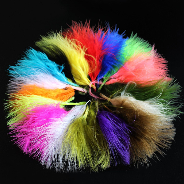 Tigofly 100 pcs/lot 17 Colors Turkey Marabou Blood Feathers Woolly ...