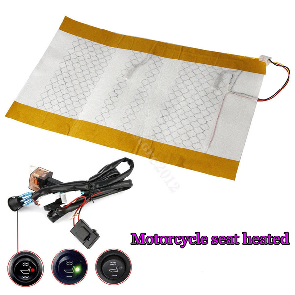 Universal Carbon Fiber Seat Heater Warmer Kit Heated Pad For Motorcycle ...