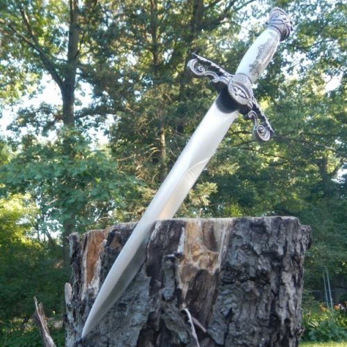 14" Dark Knight Celtic Medieval Fixed Blade Knife Short Sword Dagger w ...