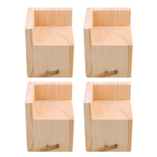 4PC 7x7CM Slot L-shaped Wood Furniture Lifter Bed Sofa Table Leg Riser ...