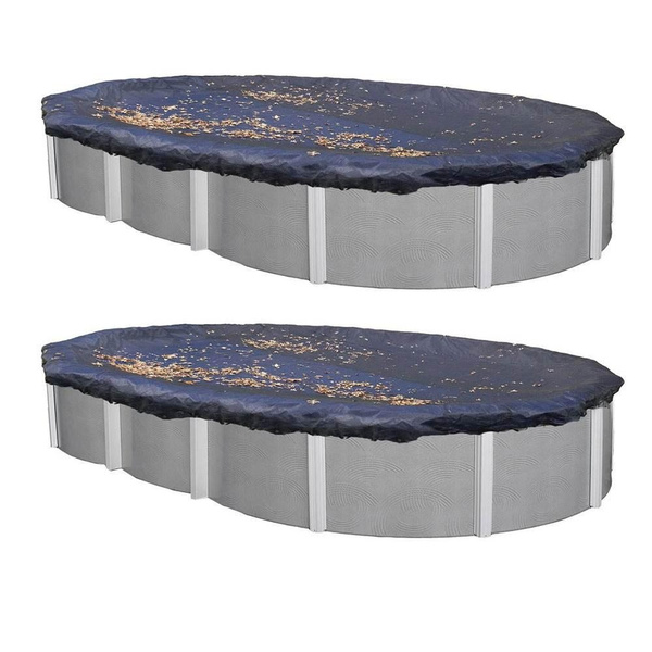 Swimline 16x32 Ft Oval Heavy Duty Above Ground Swimming Pool Cover (2 ...