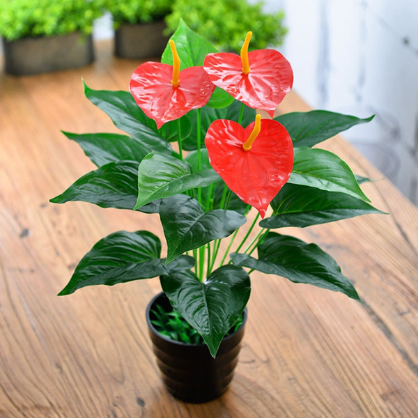 Simulation Green Plant Anthurium Potted Plant | Wish