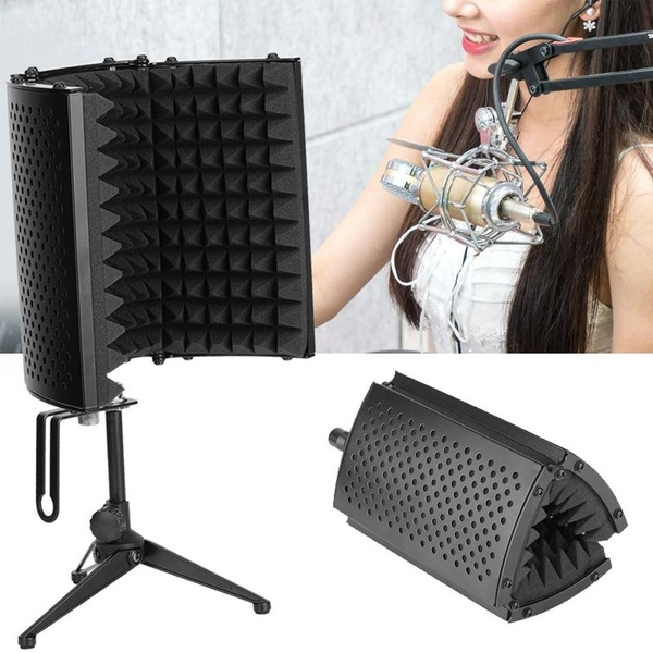 Foldable Studio Microphone Isolation With Sound Dampening Foam | Wish