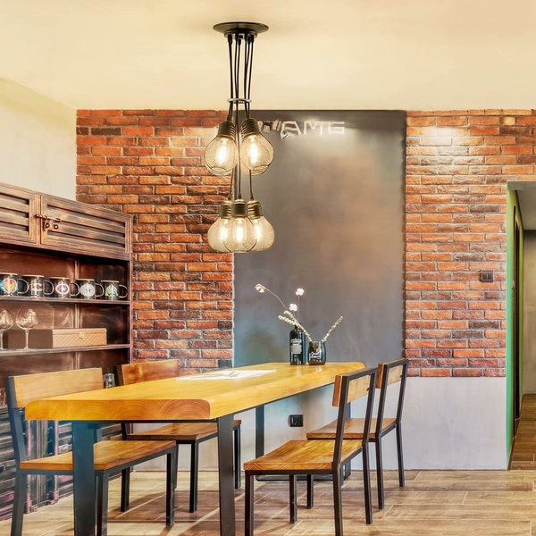 Industrial Cluster Multiple Pendant Light, Metal Mesh Cage Ceiling ...