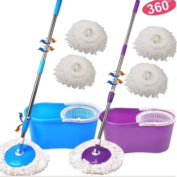 Rotating Mop Set 360° Magic Spin Mop Bucket 2 Microfiber Spin Rotating ...