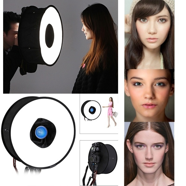 2018 PULUZ 45cm Round Style Macro and Portrait Softbox SpeedLite Flash ...