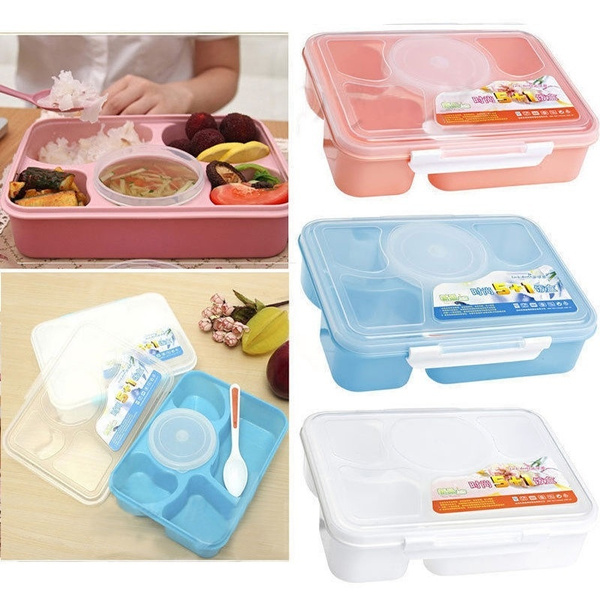 Wheat Straw Food Container 5+1 Compartment Lunch Box Children Kids ...
