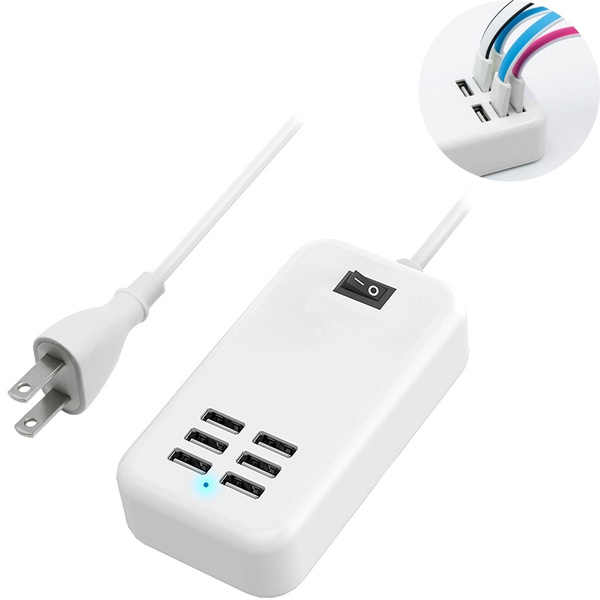2018 Updated 4/6 Ports Desktop Wall USB Charger 15W 3A USB Charging ...