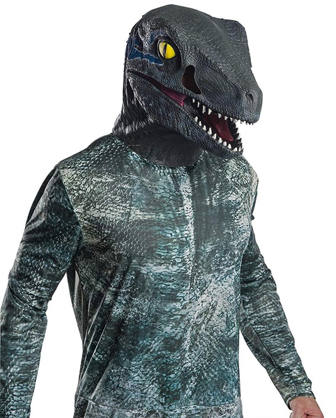 Jurassic World Fallen Kingdom Raptor Blue Adult Latex Costume Mask | Wish