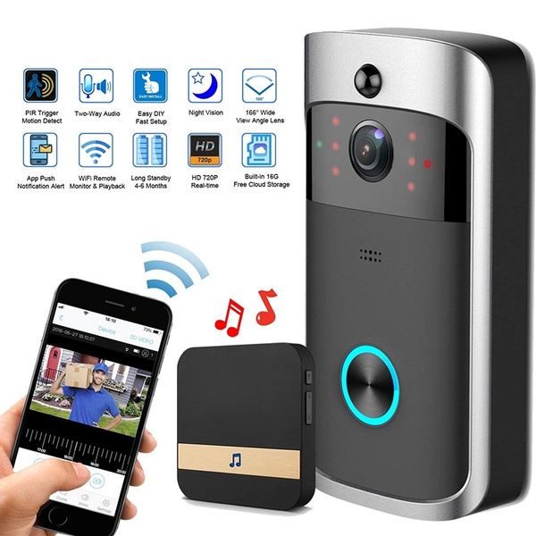 NEW WiFi Smart Wireless Security Doorbell Smart HD Visual Intercom ...
