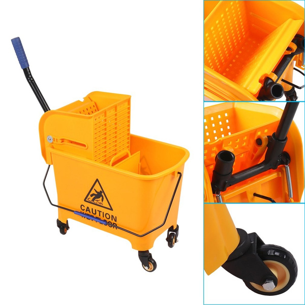 20L Portable Single Bucket 360degree Rotation Wheel Mopping Wringer ...