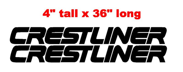 1PAIR/2Pcs OF 4" X 36" CRESTLINER BOAT HULL DECALS MARINE GRADE | Wish