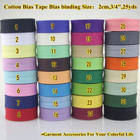 Cotton bias tape bias binding fold tape size 20mm,2cm 3/4" 25yds ...