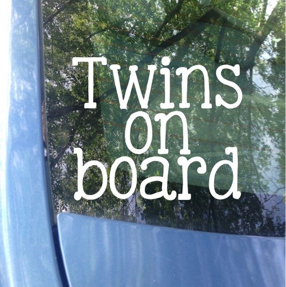 Twins on board Window Decal Car Decal New Baby Baby Shower Gift Baby on ...