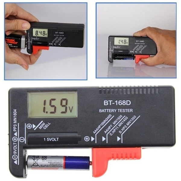 BT168D Digital Battery Tester Battery Power Measure for 9V 1.5V Battery ...