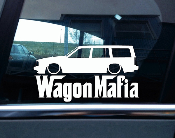 Lowered Volvo 740 turbo estate WAGON MAFIA classic car silhouette sticker | Wish