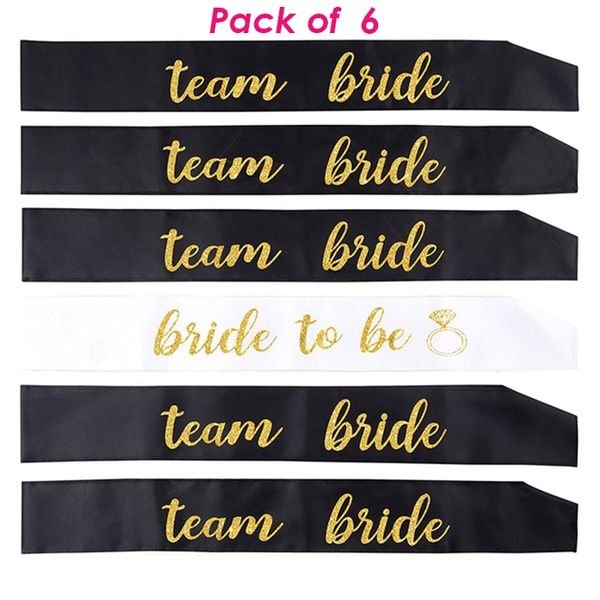Pack of 6 Bride to Be Team Bride Tribe Bridesmaid Sashes Wedding Bridal ...