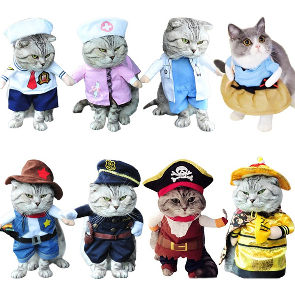 Funny Cat Costume Uniform Suit Puppy Cat Clothes Dressing Up Suit Party ...