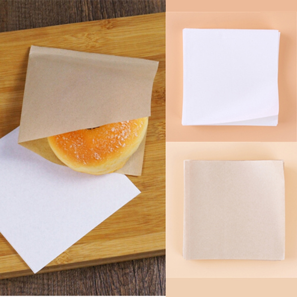 100 Pcs/set Sandwich Bread Baking Oilproof Triangle Kraft Food ...