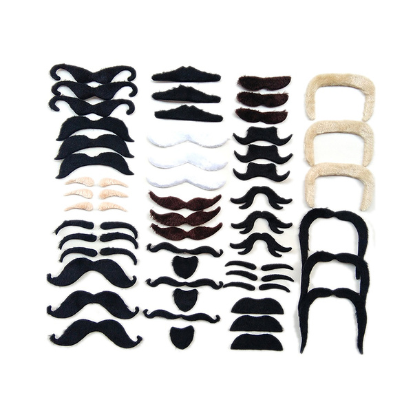 48pcs/set False Fake Beard Moustache Tash Self Adhesive Facial Hair ...