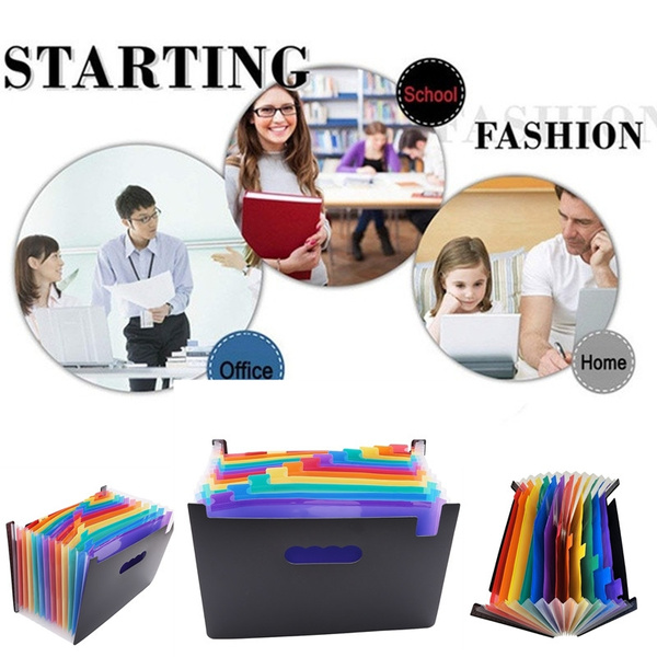 Large Rainbow Expandable File Organizer Self Standing Accordion A4 ...